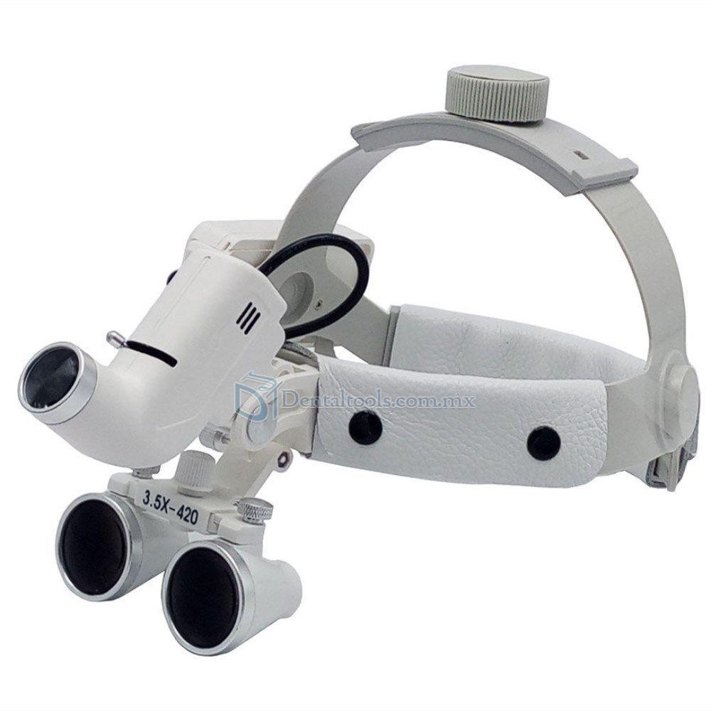 Alta calidad Dental frontoluz quirurgico led 3.5X420mm cuero diadema ...